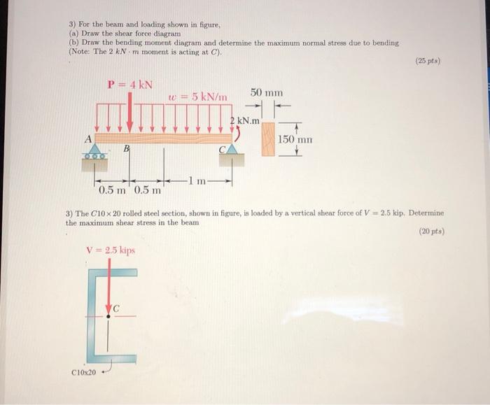 Solved 3) The C10 x 20 rolled steel section, shown in | Chegg.com