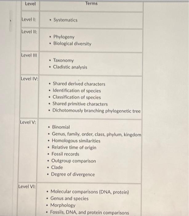 Solved Instructions Background This branch of taxonomy | Chegg.com