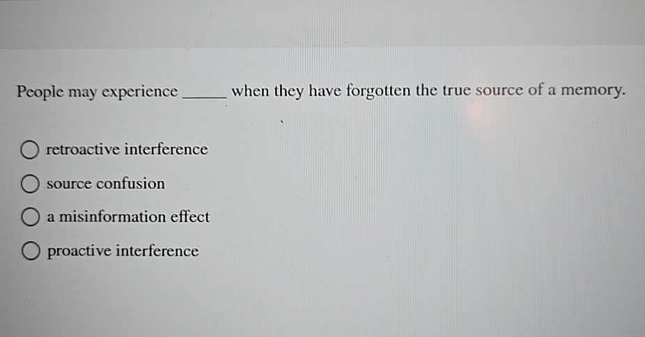 Solved People may experience q, ﻿when they have forgotten | Chegg.com