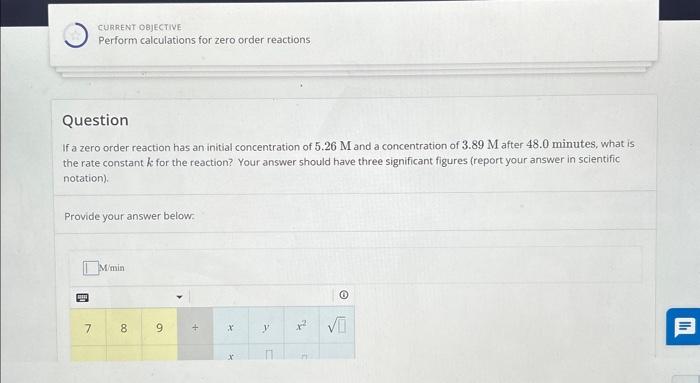 Solved CURRENT OBJECTIVE. Perform calculations for zero | Chegg.com
