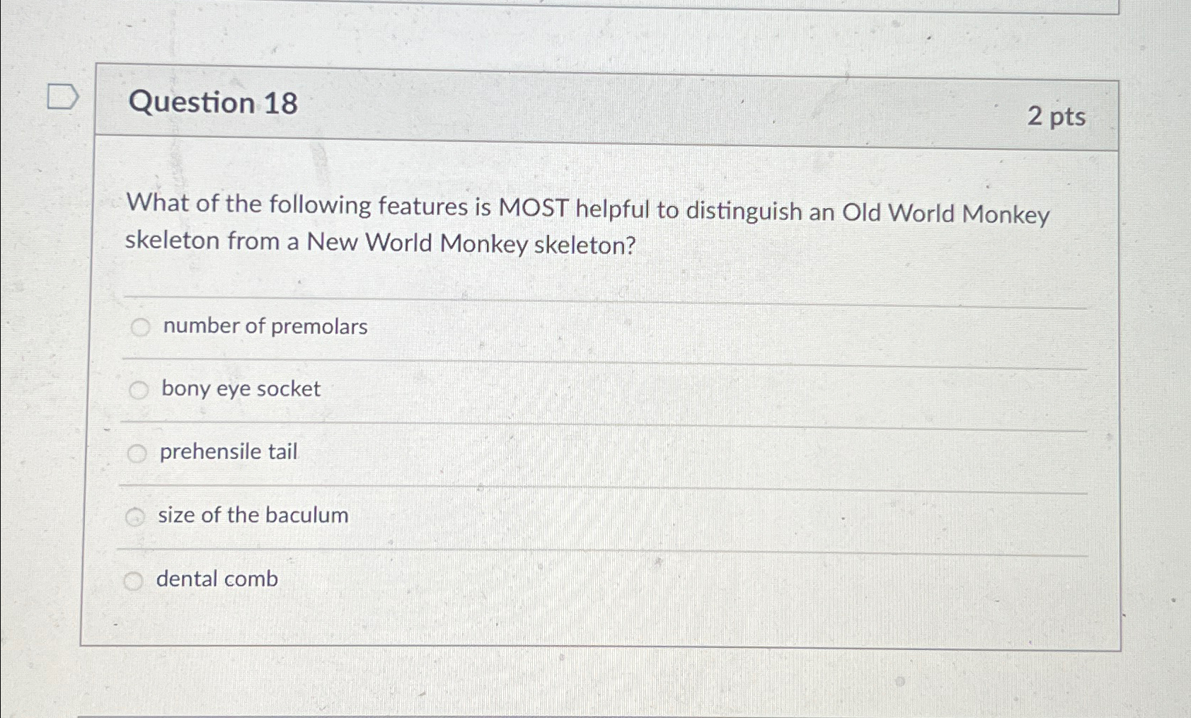 Solved Question 182 ﻿ptsWhat of the following features is | Chegg.com