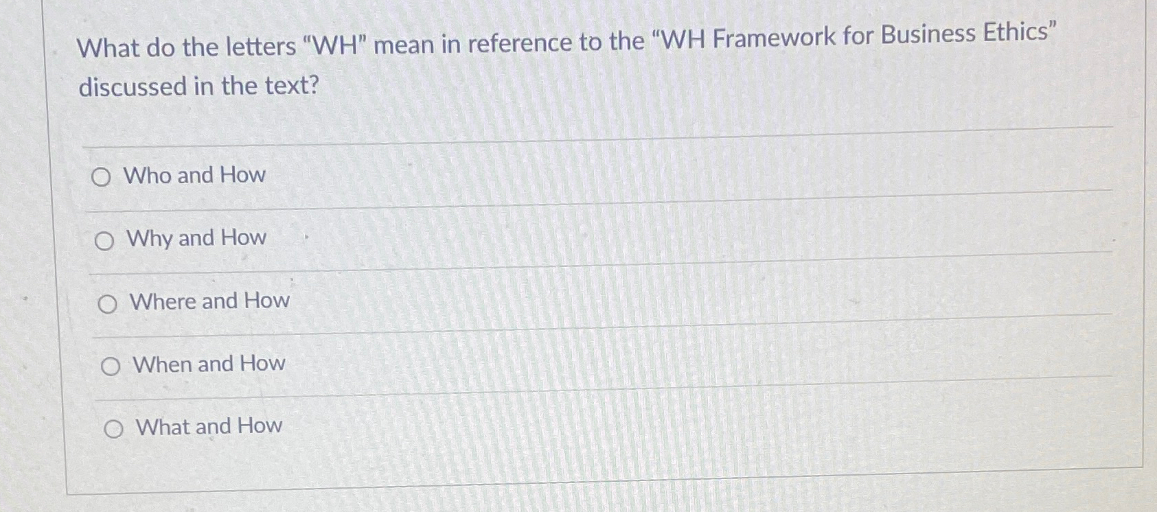 Solved What do the letters "WH" ﻿mean in reference to the | Chegg.com