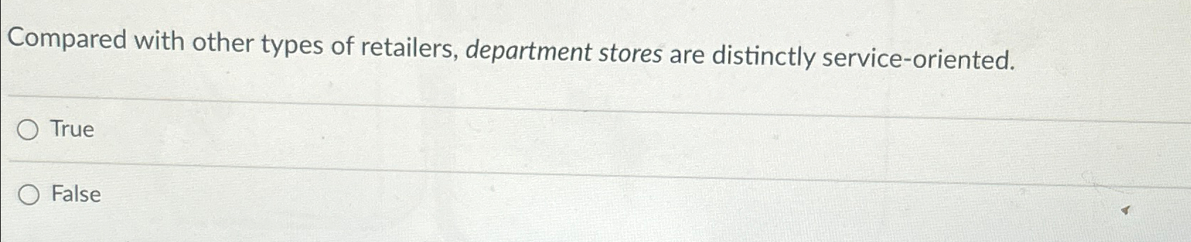 Solved Compared with other types of retailers, department | Chegg.com