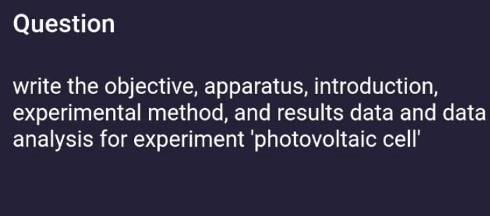 Solved write the objective, apparatus, introduction, | Chegg.com
