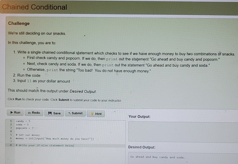 Solved Chained ConditionalChallengeWe're still deciding on | Chegg.com