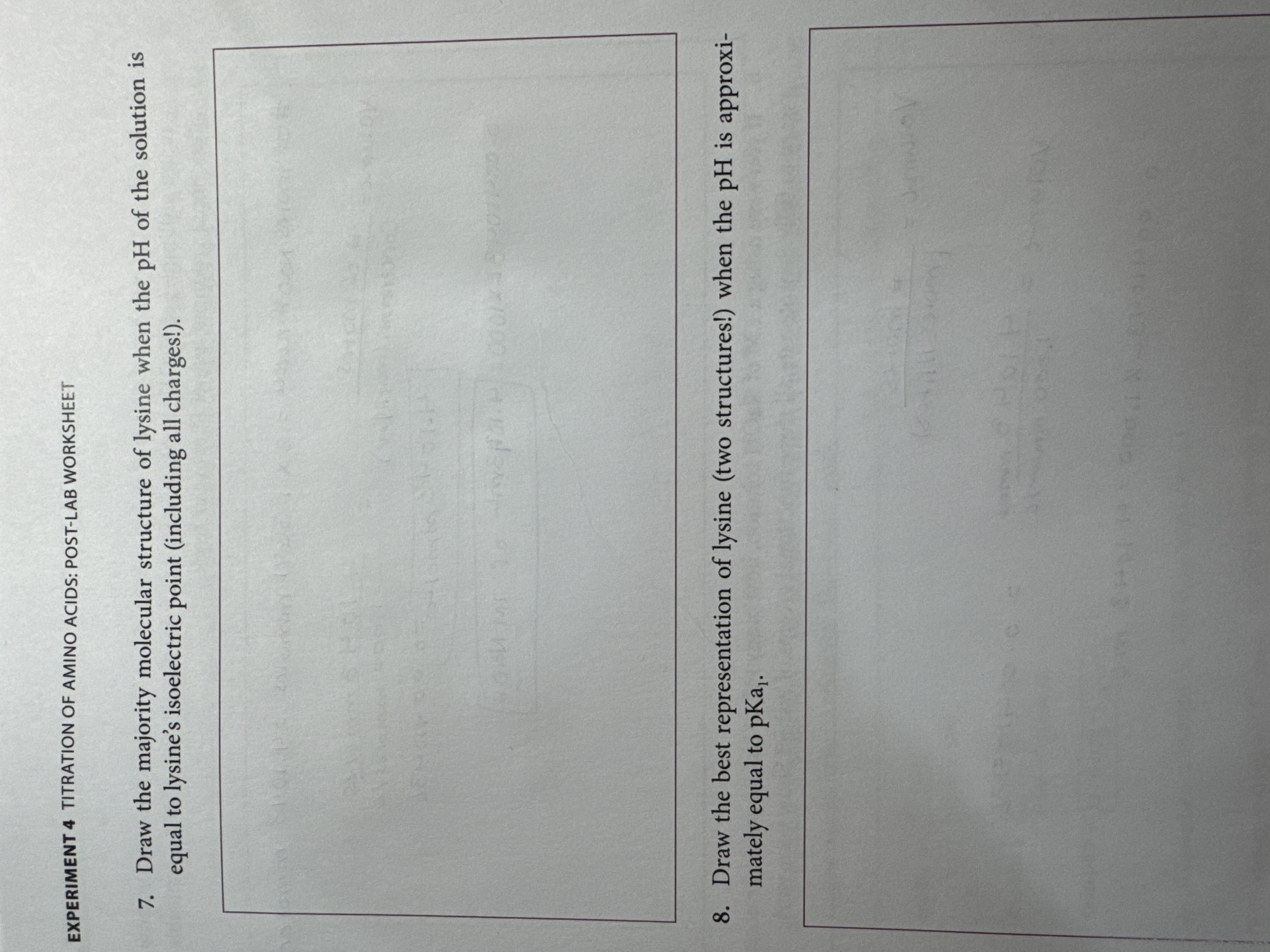 Solved EXPERIMENT 4 ﻿TITRATION OF AMINO ACIDS: POST-LAB | Chegg.com