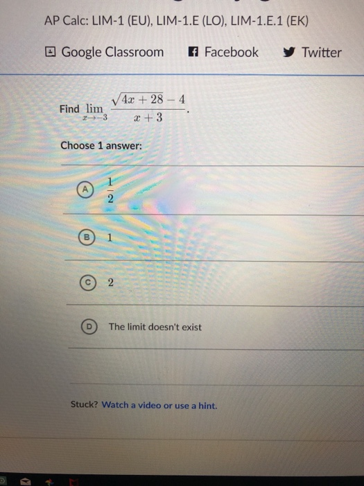Solved AP Calc: LIM-1 (EU), LIM-1.E (LO), LIM-1.E.1 (EK) | Chegg.com