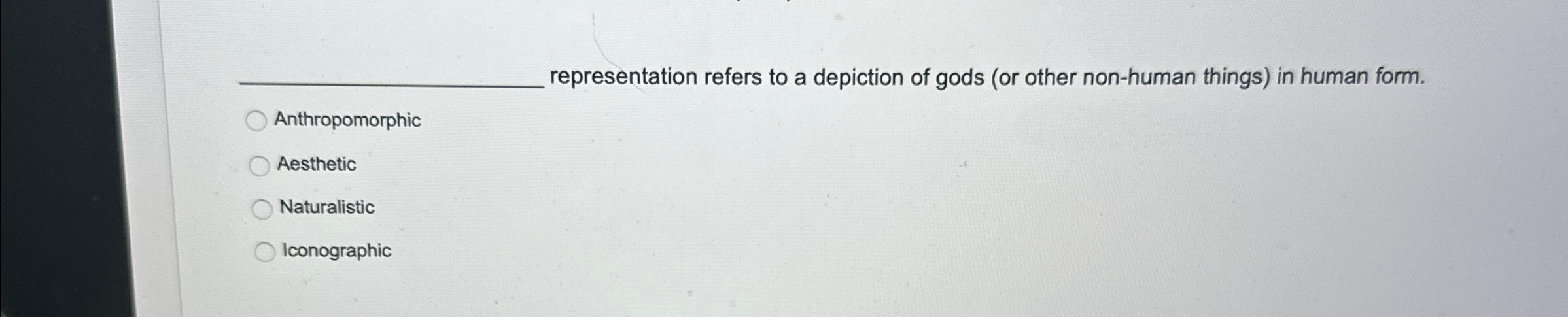 Solved q, ﻿representation refers to a depiction of gods (or | Chegg.com