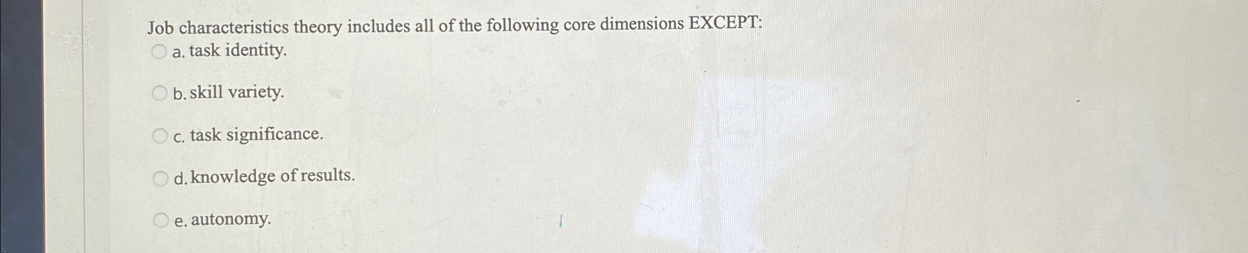Solved Job characteristics theory includes all of the | Chegg.com