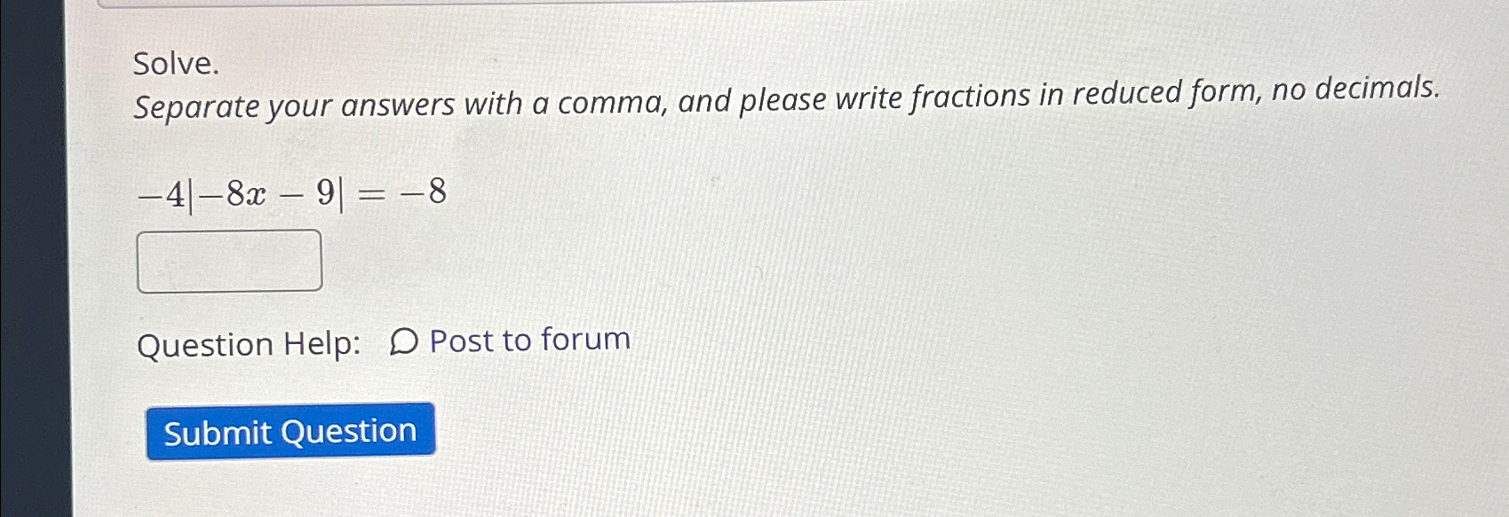 Solved Solve.Separate your answers with a comma, and please | Chegg.com