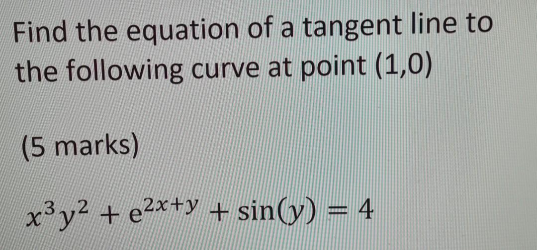 Solved Find The Equation Of A Tangent Line To The Following