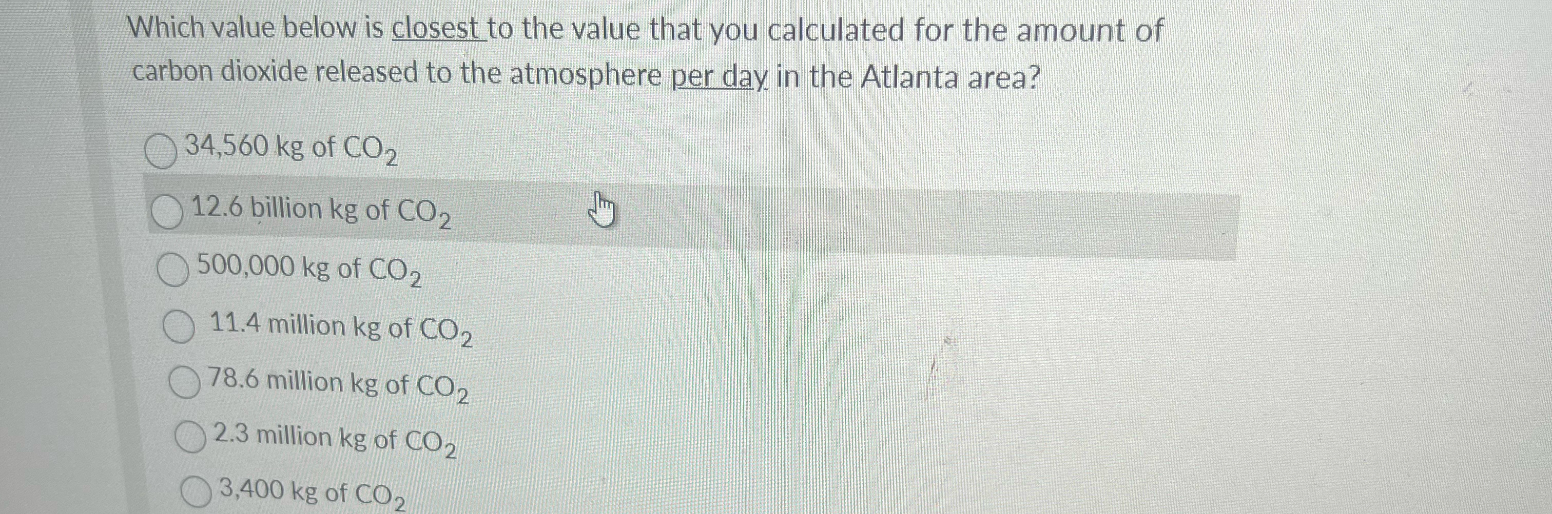 Solved Which value below is closest to the value that you | Chegg.com