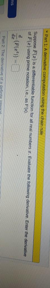 Solved Part 1: A derivative computation using the chain rule | Chegg.com