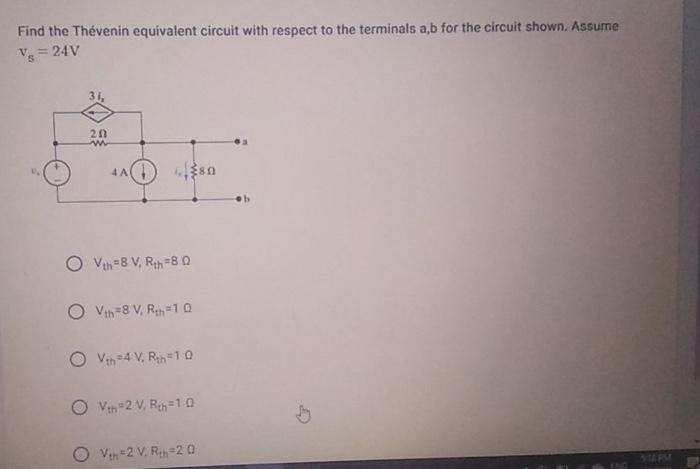 Solved Find the Thévenin equivalent circuit with respect to | Chegg.com