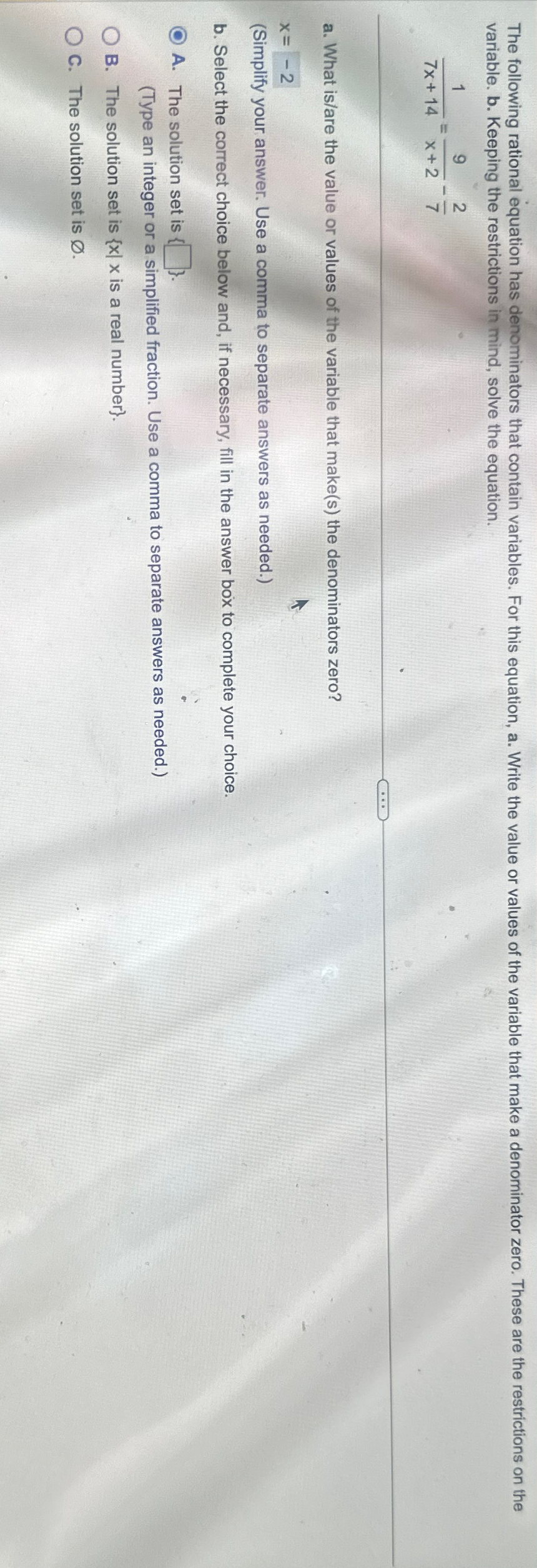 Solved 17x+14 =9x+2-27 ﻿what is/are the value or values of | Chegg.com