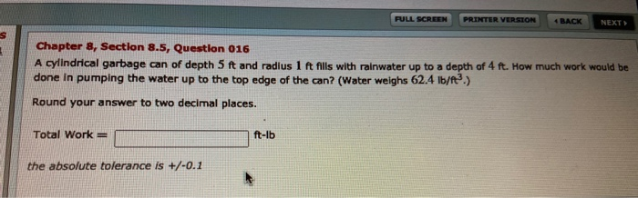 Solved FULL SCREEN PRINTER VERSION 4 BACK NEXT Chapter 8, | Chegg.com