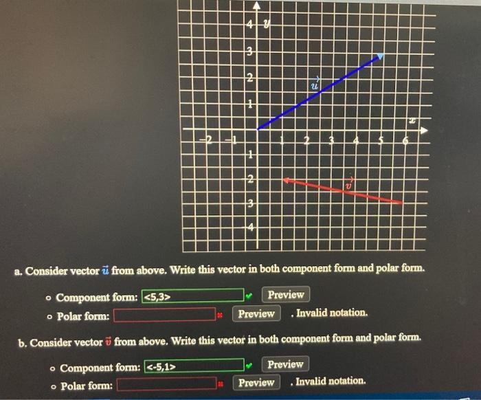 Solved 144 13 2 u 2 3 a. Consider vector ū from above. Write | Chegg.com
