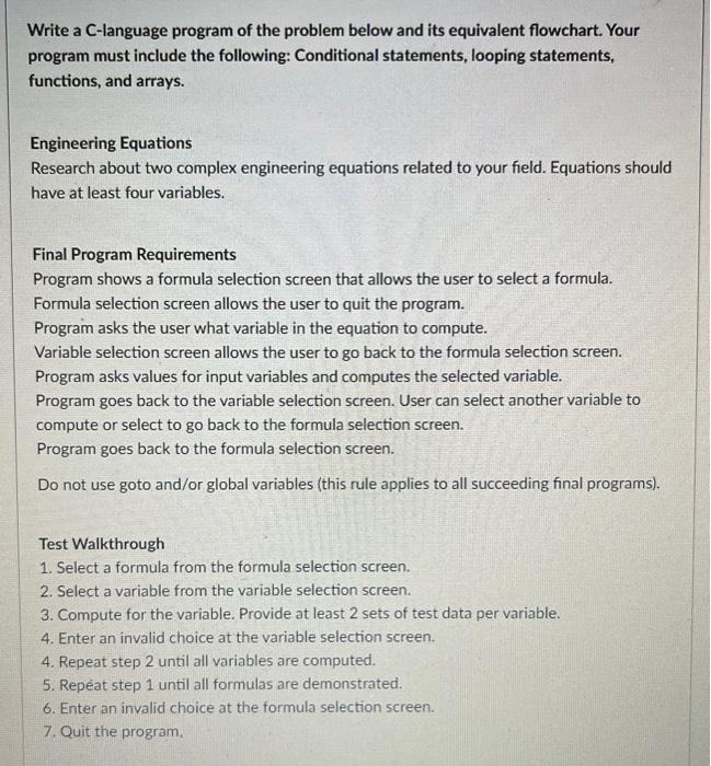 Solved Write a C-language program of the problem below and | Chegg.com