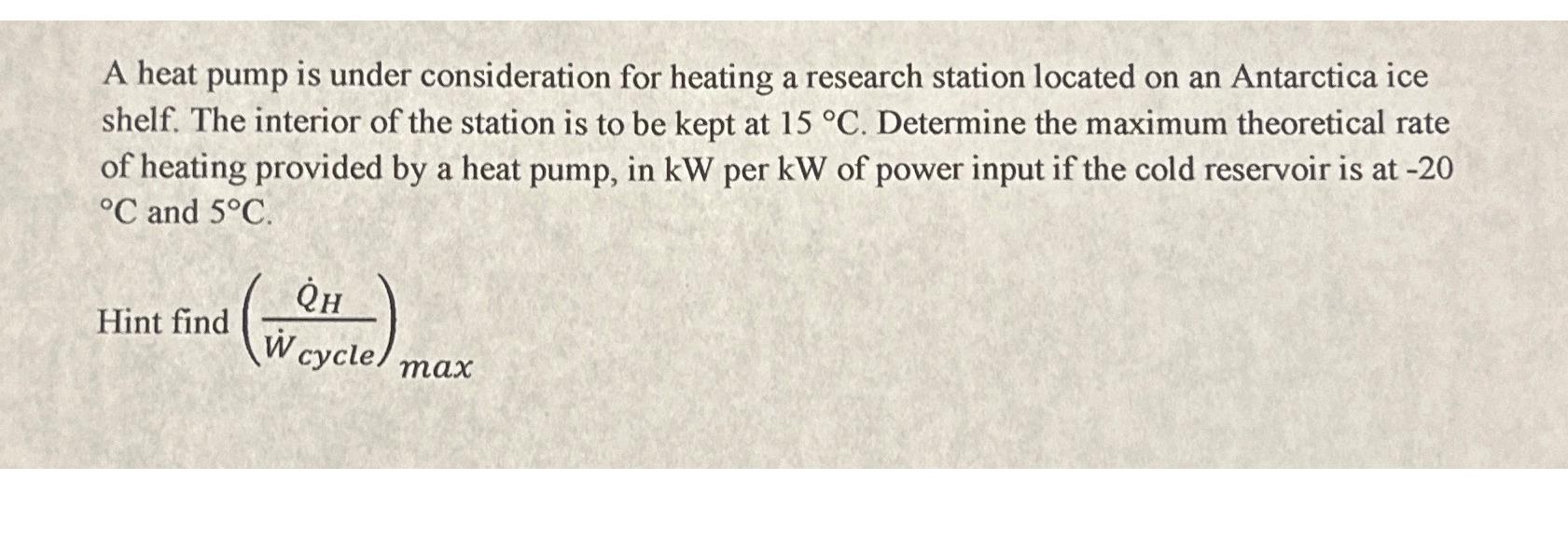 Solved A heat pump is under consideration for heating a | Chegg.com