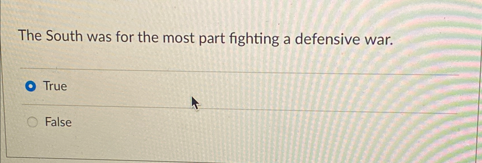 Solved The South was for the most part fighting a defensive | Chegg.com