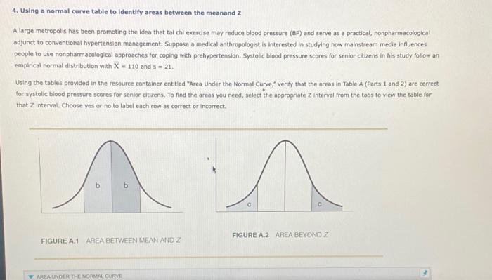 Solved 4. Using a normal curve table to identify areas | Chegg.com