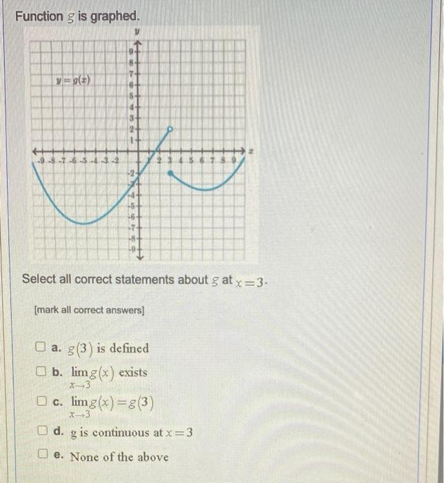 Solved If a function is continuous at a number a, which of | Chegg.com
