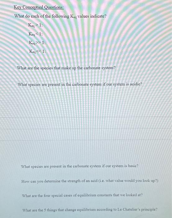 Solved What do each of the following Keq values indicate? | Chegg.com