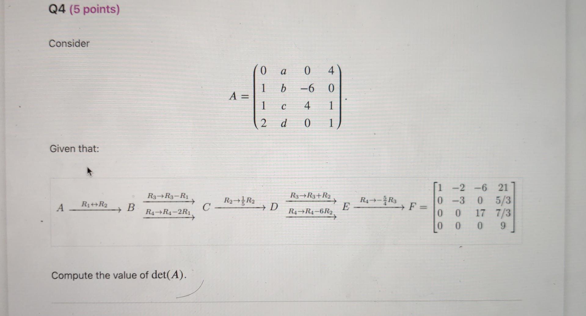 Solved Q4 (5 points) Consider Given that: R3 R3-R1 A R₁+R2 B | Chegg.com