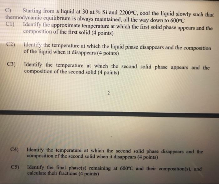 Solved Problem 1. Binary phase diagram (40 points) The Ti-Si | Chegg.com