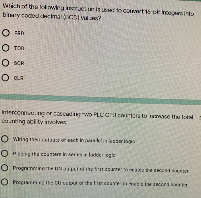 Solved Which of the following instruction is used to convert | Chegg.com