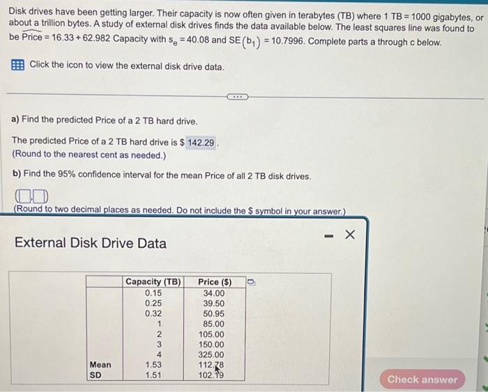 Solved Disk drives have been getting larger. Their capacity | Chegg.com