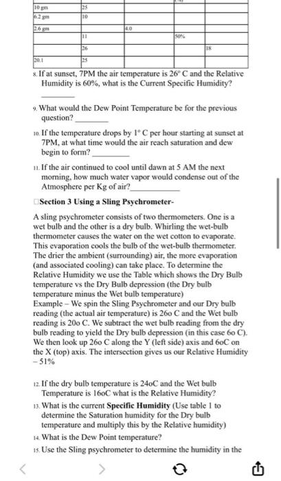 Solved Lab 3 Humidity and Atmospheric Stability | Chegg.com