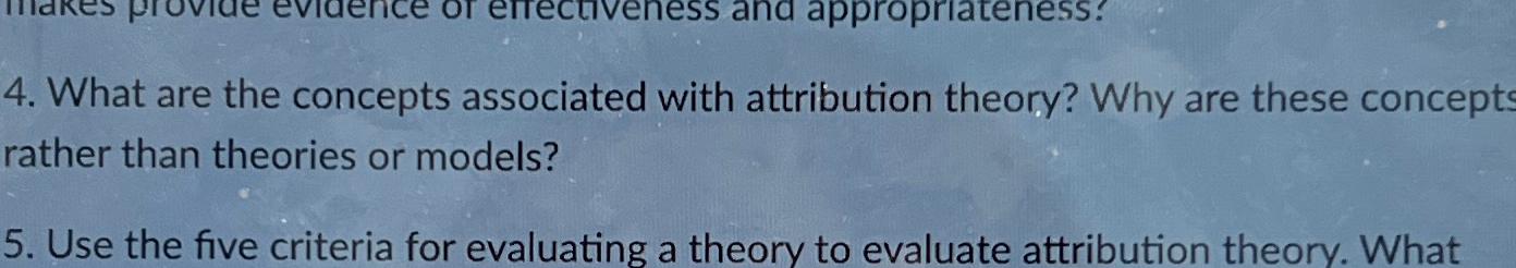 Solved What are the concepts associated with attribution | Chegg.com