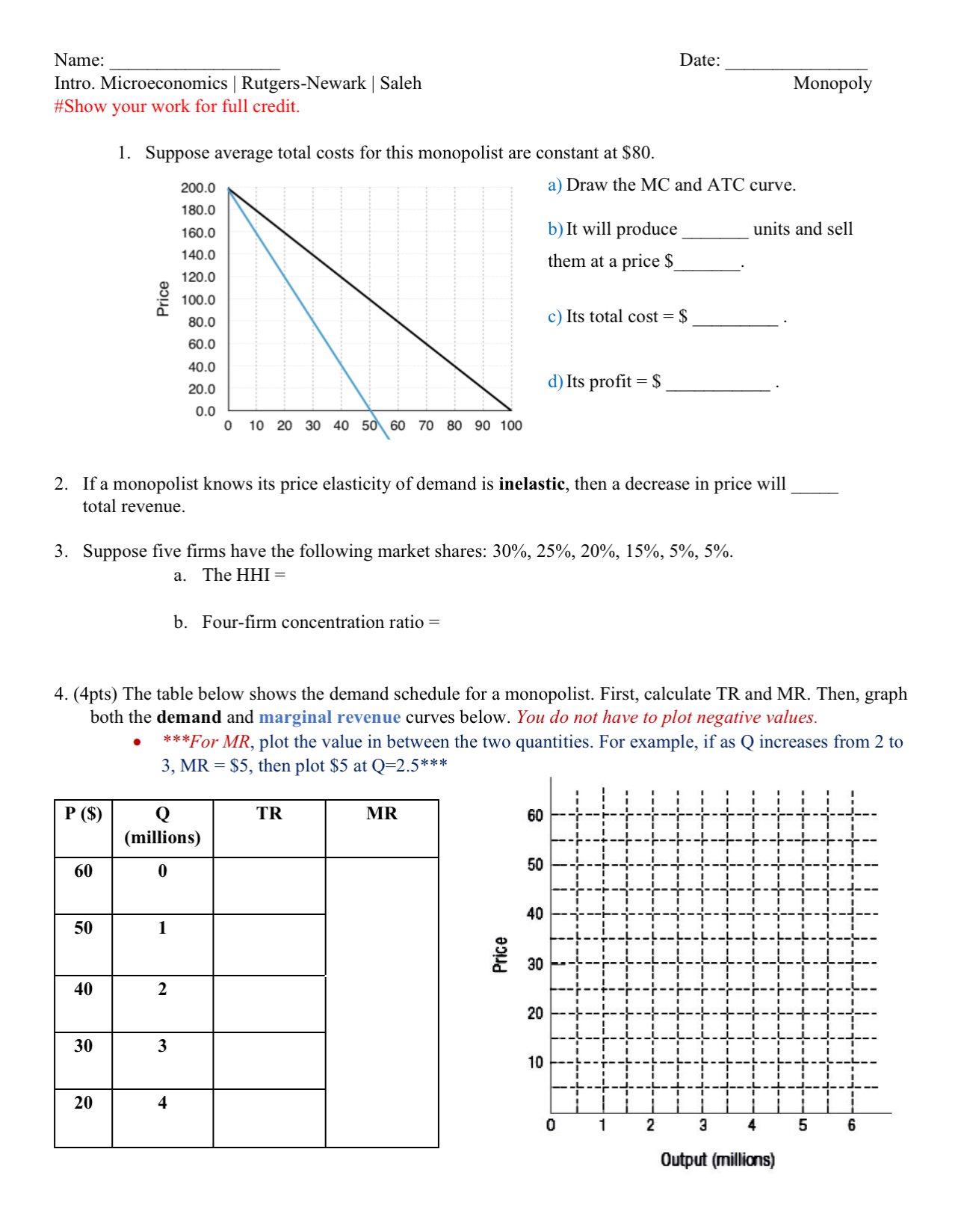 Solved PLEASE ANSWER QUESTIONS 2, 3 ﻿AND 4!!!!Monopoly#Show | Chegg.com