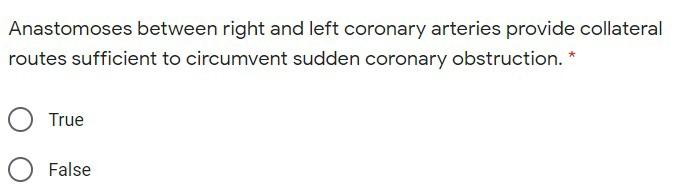 Solved Anastomoses between right and left coronary arteries | Chegg.com