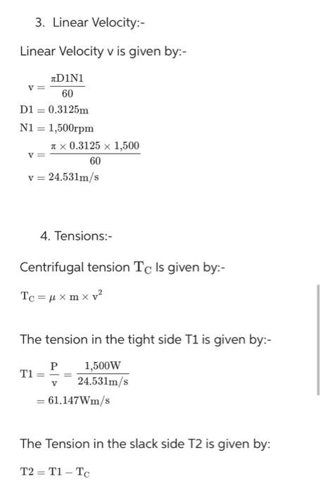 Solved 3. Linear Velocity:- Linear Velocity v is given by:- | Chegg.com