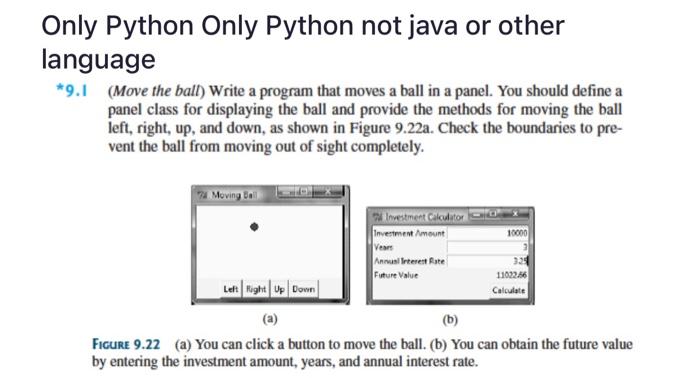 Solved Only Python Only Python Not Java Or Other Language