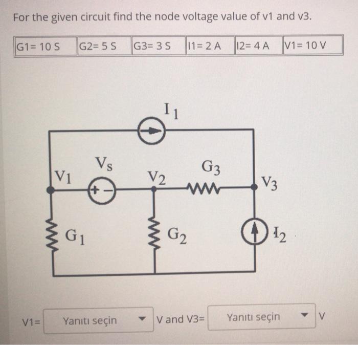 Solved For the given circuit find the node voltage value of | Chegg.com