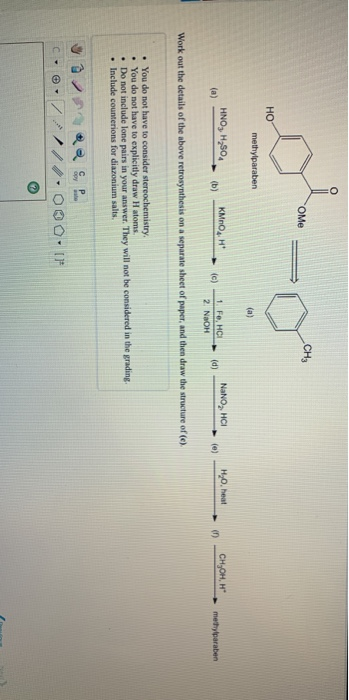 Solved OMe CH3 HO methylparaben (a) HNO3 H2SO4 KMnOH NaNO, | Chegg.com