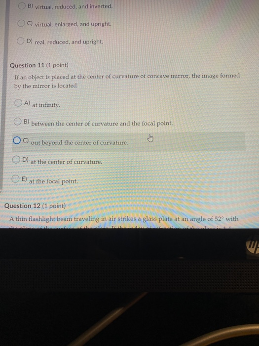 Solved B) virtual, reduced, and inverted. C) virtual, | Chegg.com