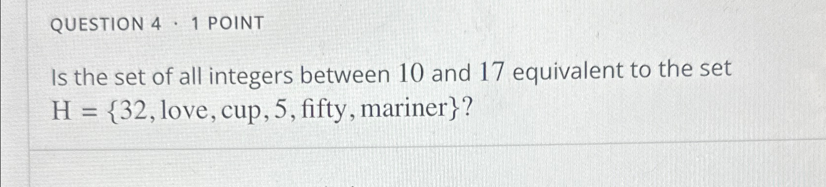 Solved QUESTION 4*1 ﻿POINTIs the set of all integers between | Chegg.com