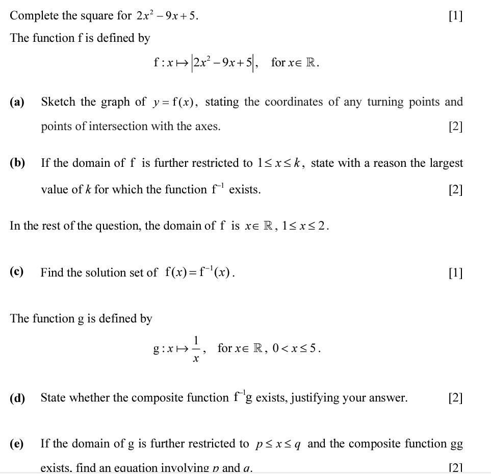 Solved Complete the square for 2x2-9x+5.The function f ﻿is | Chegg.com