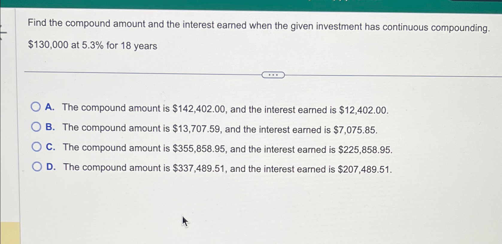 Find the compound amount and the interest earned when | Chegg.com
