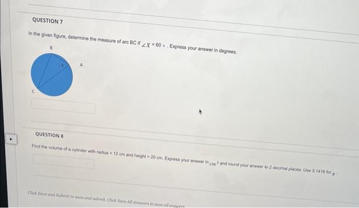 Solved In the given figure, determine the measure of arc BC | Chegg.com