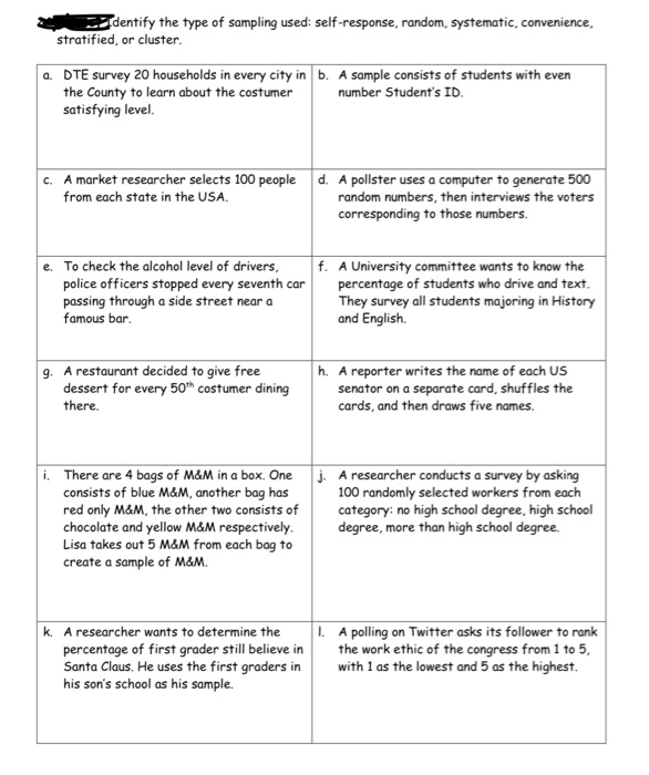 Solved Identify the level of measurement for each of the | Chegg.com