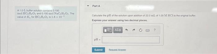 Solved A 1.0-L buffer solution contains 0.100 mol HC₂H3 O2 | Chegg.com