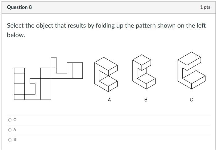 Solved Select the object that results by folding up the | Chegg.com