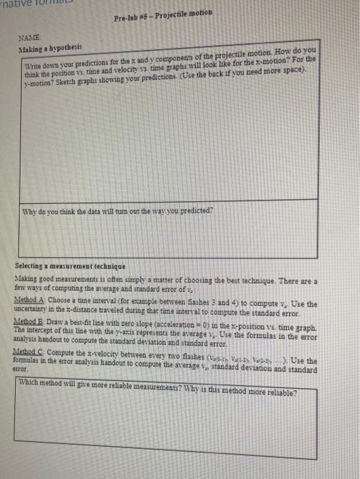 Solved PRE-LAB Pre-labs must be individually completed at | Chegg.com