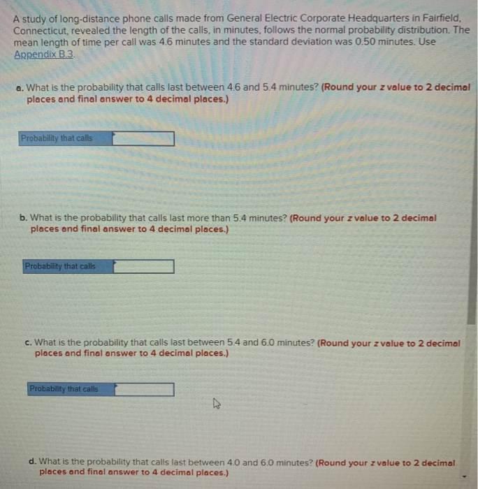 Solved A study of long-distance phone calls made from | Chegg.com