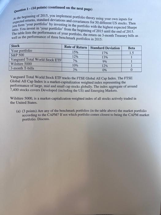 Solved Question 1- (14 points) (continued on the next page) | Chegg.com
